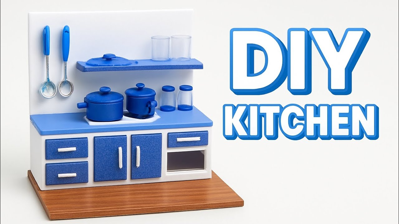 Diy miniature Cardboard kitchen with utensils😍😍/ fully handmade👨‍🍳 ...