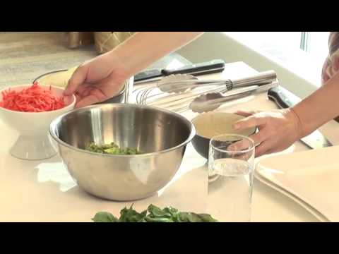Naked Fitness shows you how to make salad dressing with Tribe Hummus