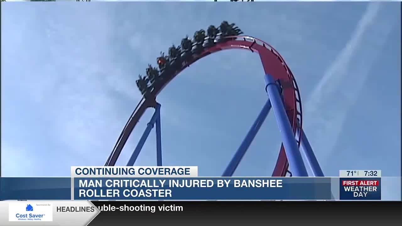 Man in critical condition after Banshee roller coaster incident - YouTube