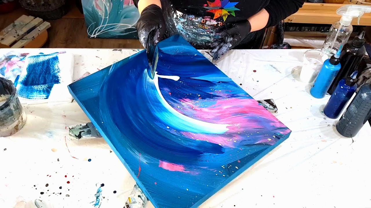 SO SATISFYING!!! MUST TRY!!! Acrylic Painting Using Fluid Acrylics ...