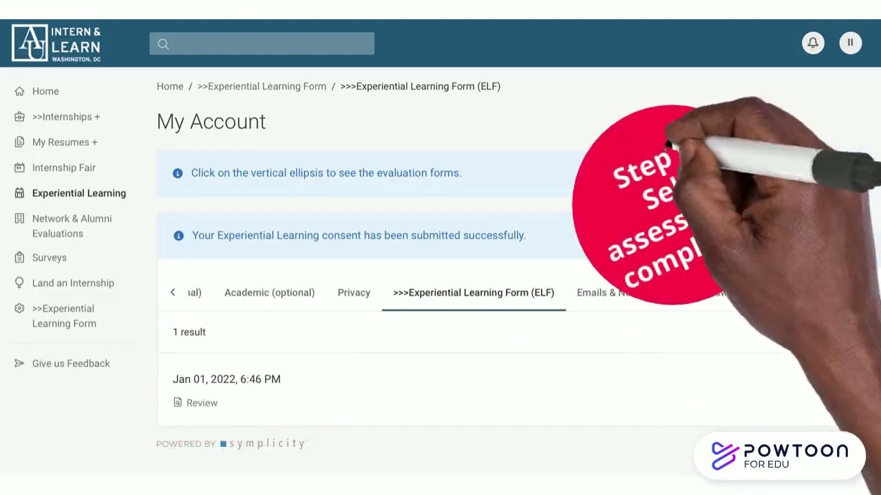How to make an ELF. Login https://internandlearn-csm.symplicity.com ...