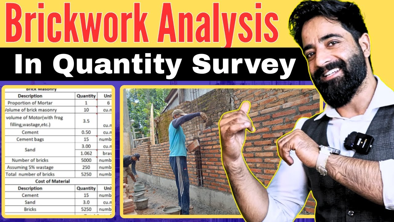 Brick Analysis in Quantity Survey | Step-by-Step Rate Analysis - YouTube