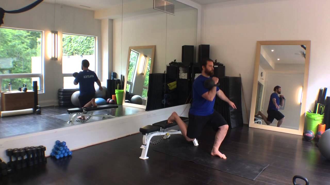 Bulgarian Split Squat Unilateral Front Rack Kettlebell Loaded - YouTube