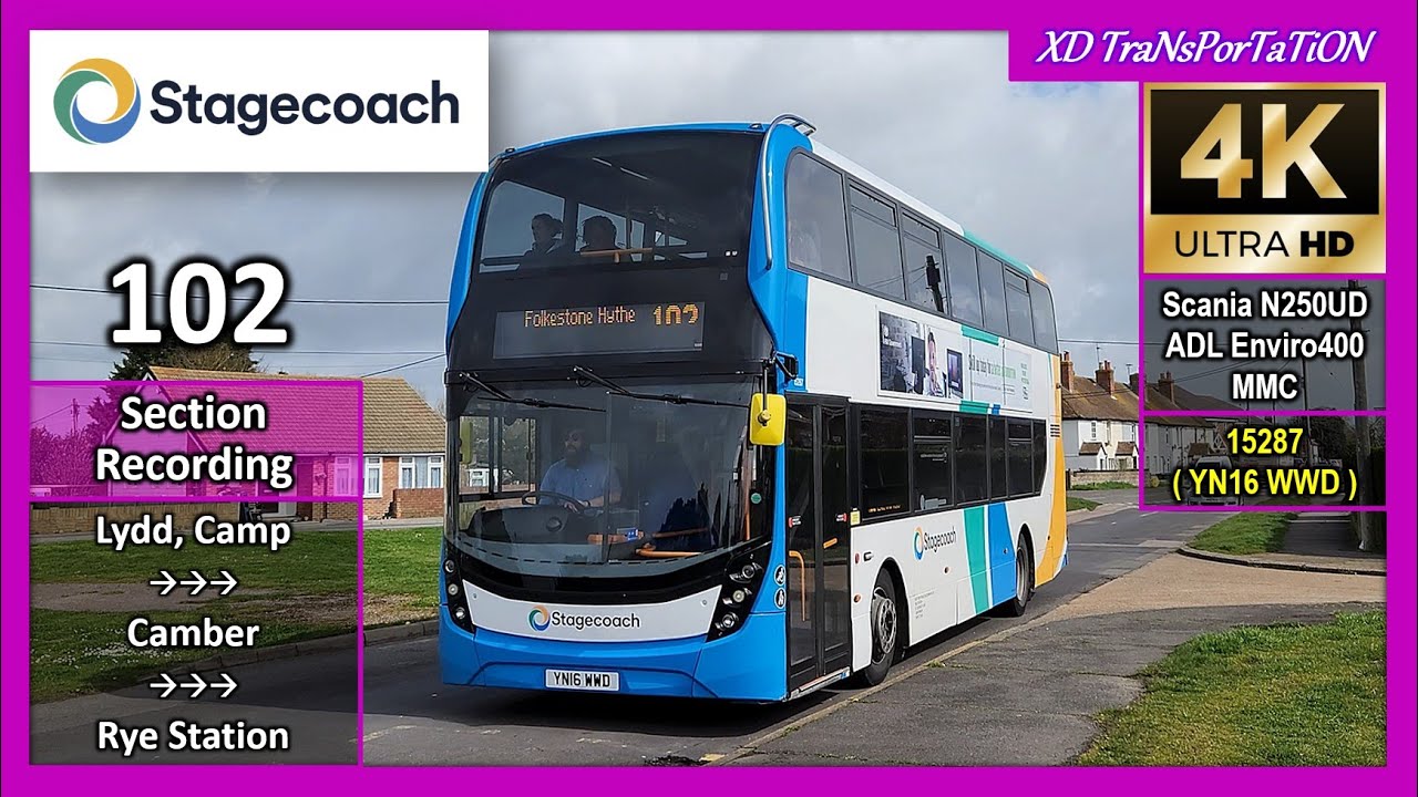 [Stagecoach South East] Section Recording | 102 ~ Bus 15287 (YN16 WWD ...