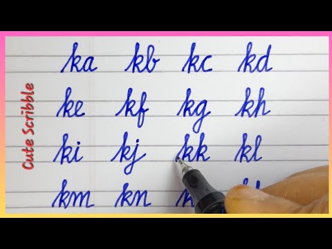 How to join alphabet letters k with a to z in cursive writing | ka to ...