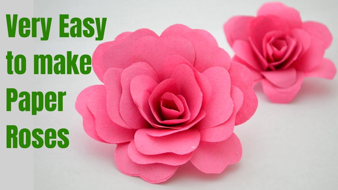 How to make quick paper rose | Paper rose making | Craftsbyanu - YouTube