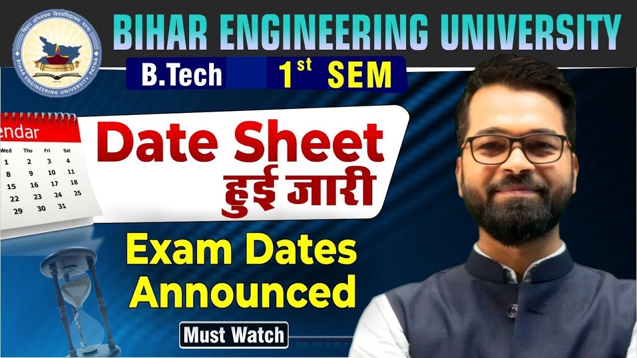B.Tech 1st Semester | Exam Schedule | Official Notice Out | Bihar ...