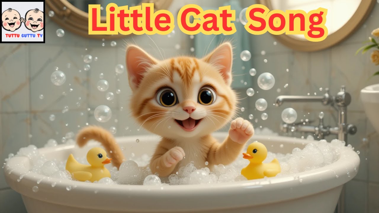 Little Cat Song | Domestic Animal song | Cute Cat song | Toddlers Song ...