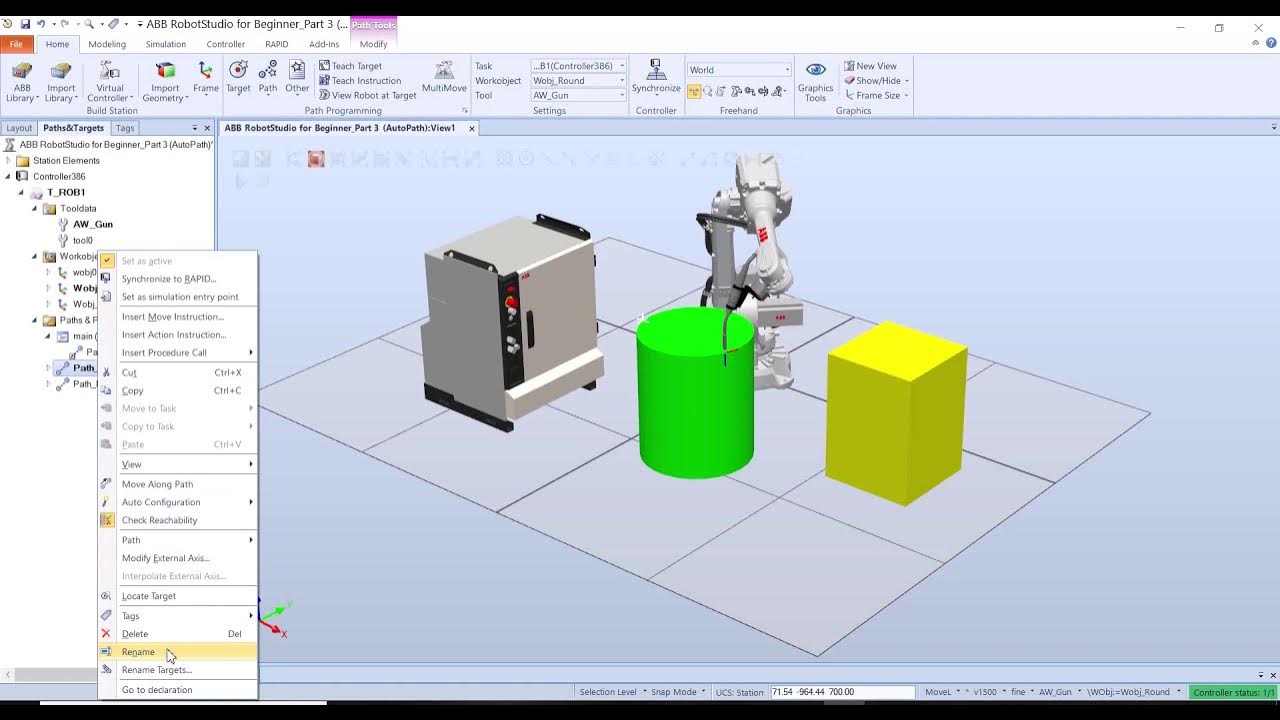 ABB RobotStudio for Beginner Part 3 (Topic: AutoPath) - YouTube