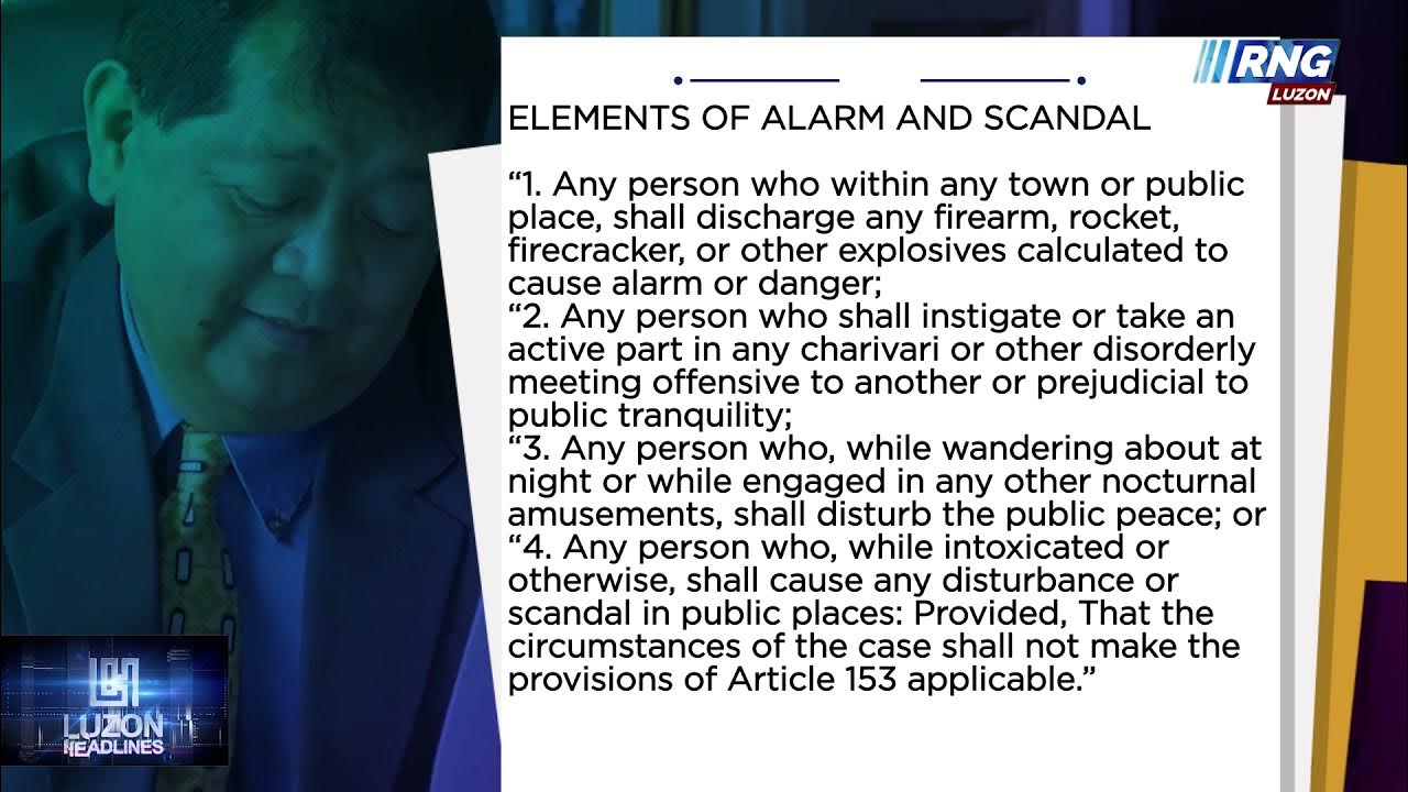 Ano ang mga elemento ng alarm and scandal? - YouTube