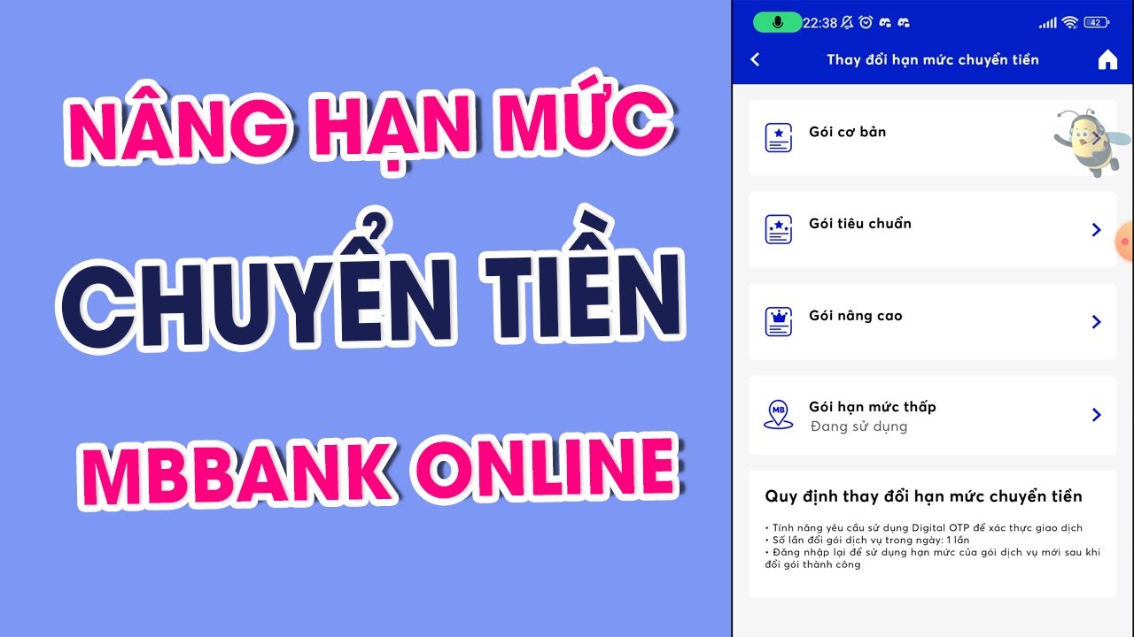 Cách Thay Đổi Nâng Hạn Mức Chuyển Tiền MBbank Online - YouTube