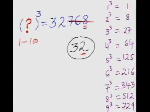 Cubic Root Trick - To Easily Find Cube Roots (where cube root value ...