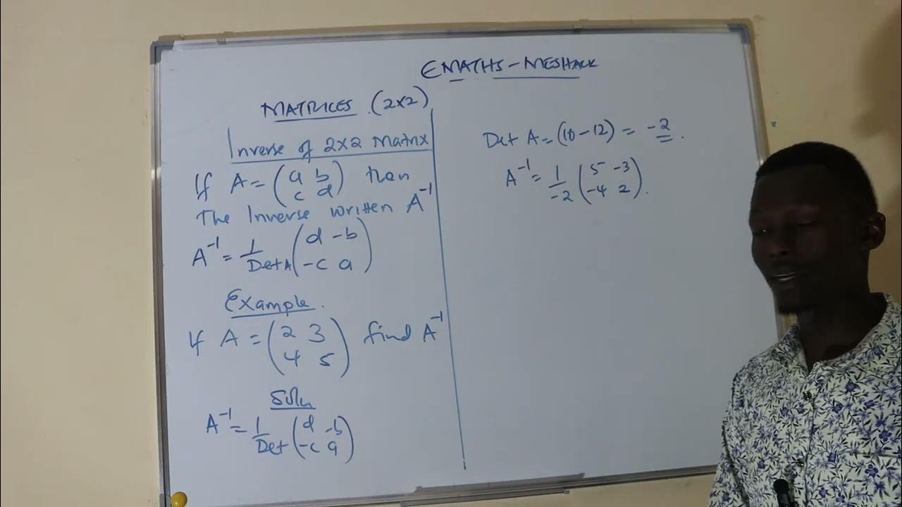 MATRICES PART 2 (2*2) - YouTube