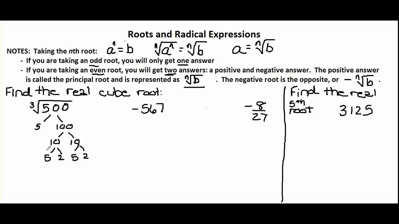 Chapter 6-1 video 1: Finding the real odd root of a number - YouTube
