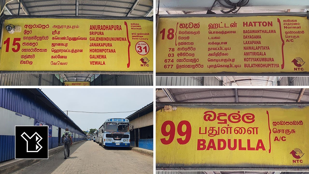 Pettah Private Bus Stand, Sri Lanka - Route Destination Boards in ...