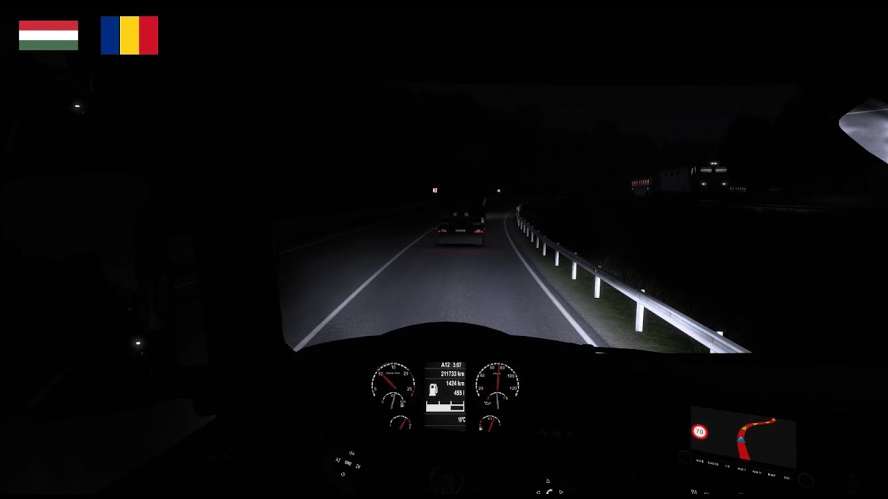 ETS2 Night Drive in Romania & Hungary / Road to the Black Sea DLC (HD ...