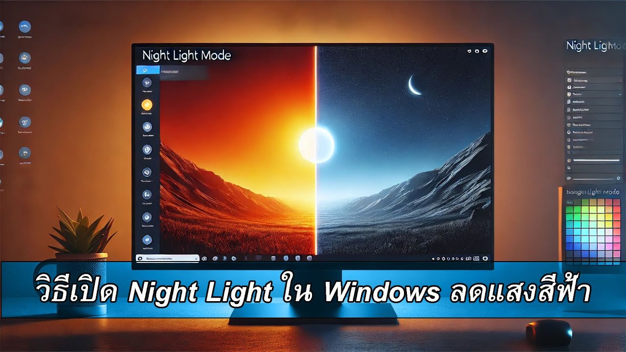 วิธีเปิด Night Light ใน Windows ลดแสงสีฟ้า ถนอมสายตา - YouTube