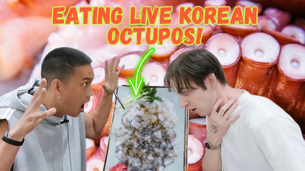 Eating LIVE Korean Octopus (산낙지) - YouTube