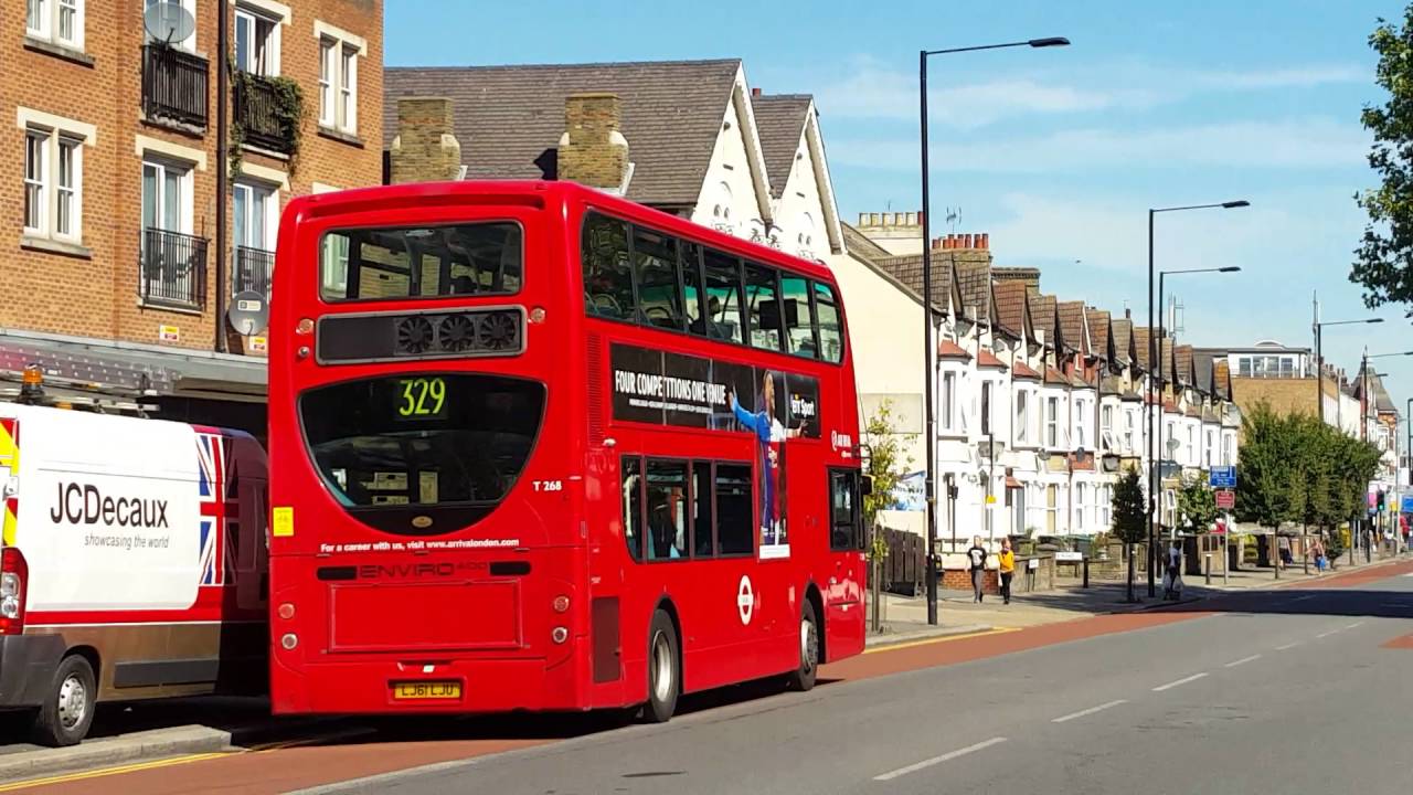 Buses in Green Lanes, London, N22 passing Arcadian Gardens 23rd Aug ...