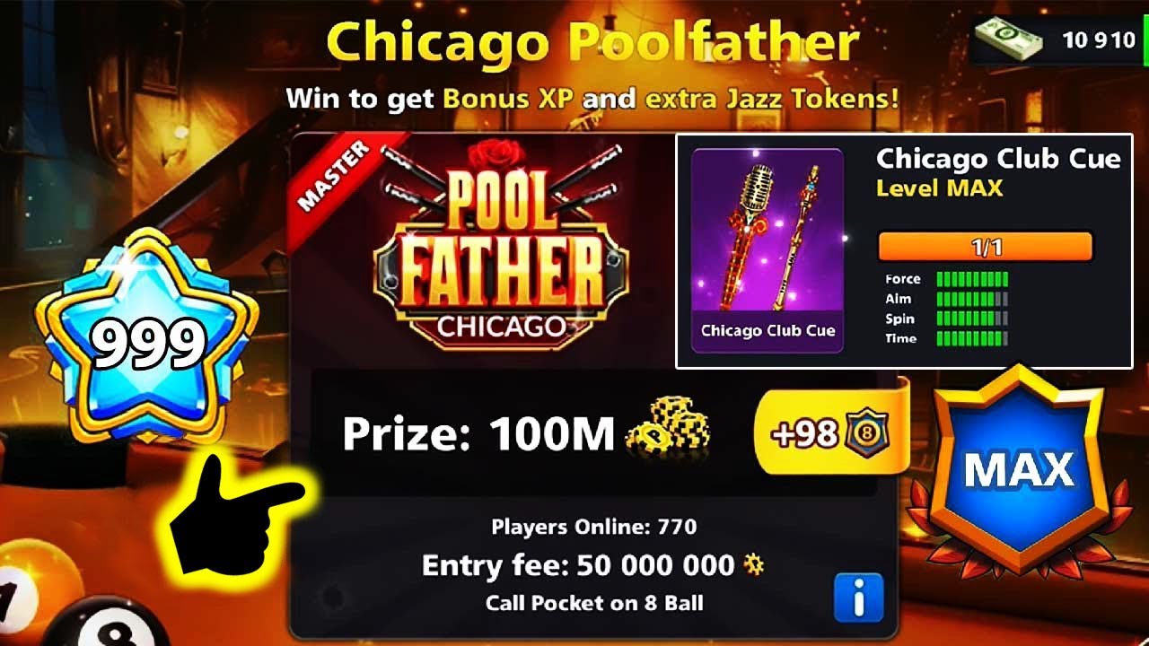 Pool Game 8 Ball Pool 😍 Table Pool Father 100M Coins Chicago Pool Pass ...