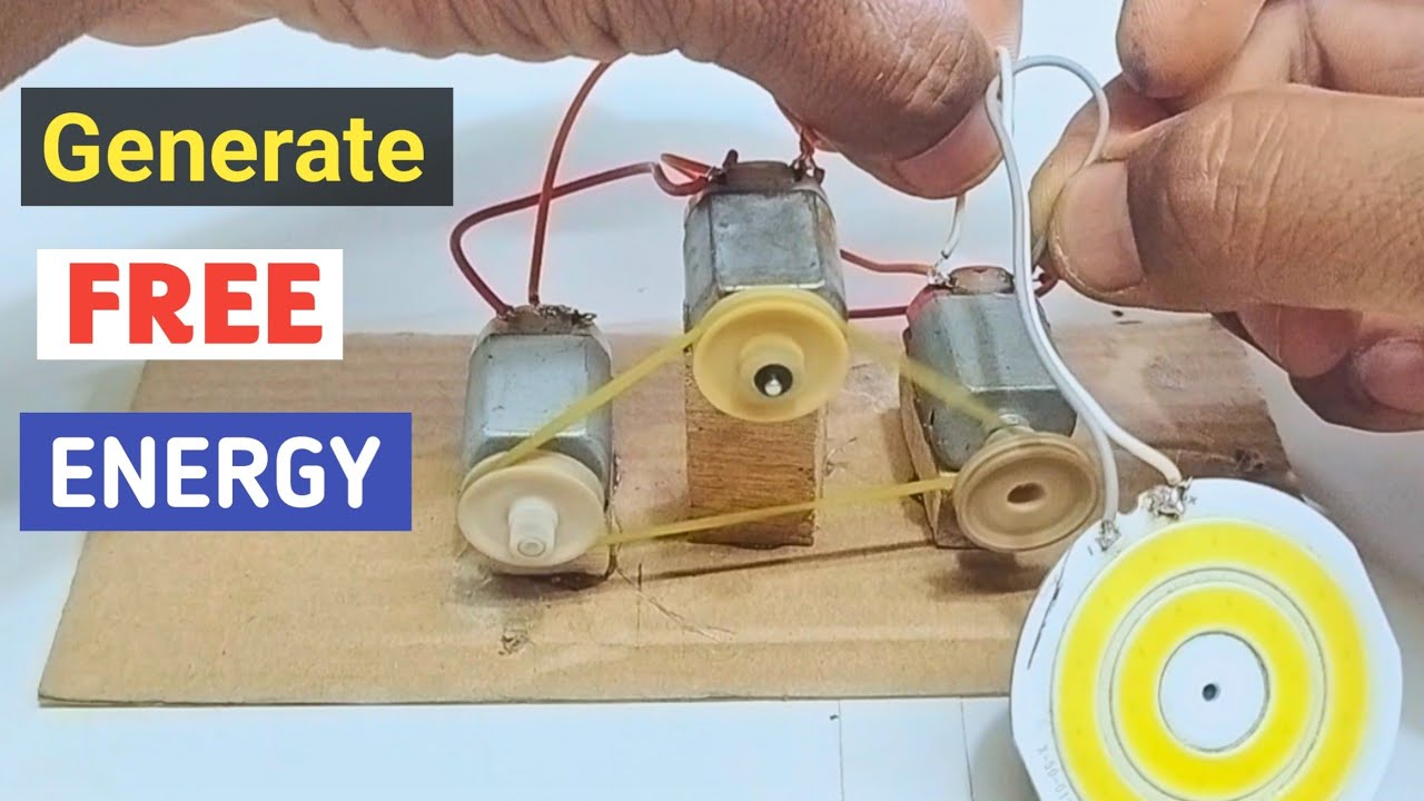 Free Electricity Free Energy Generator With Three DC Moter Generator ...