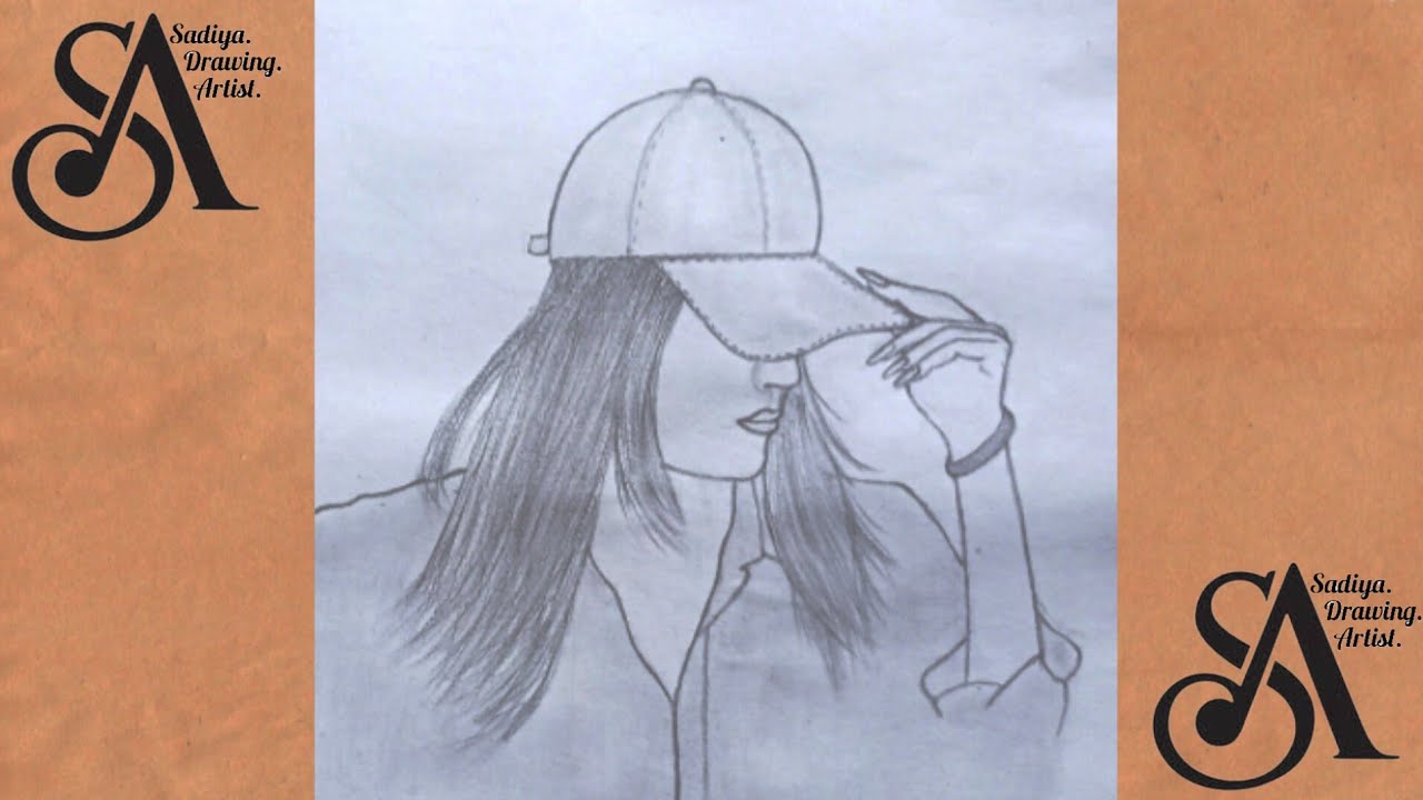 How to draw a beautiful Girl wearing A Cap||Attitude Girl Drawing for ...