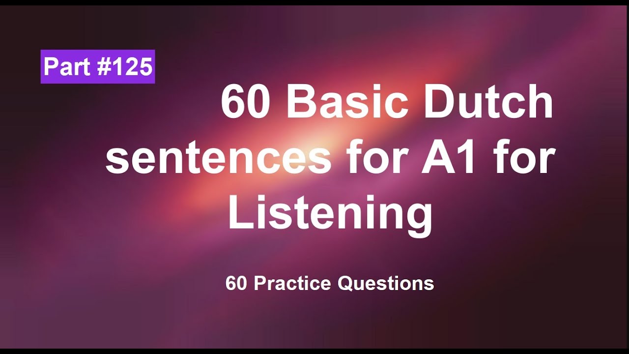 Online Dutch course part 125 – Vocabulary for beginners - YouTube