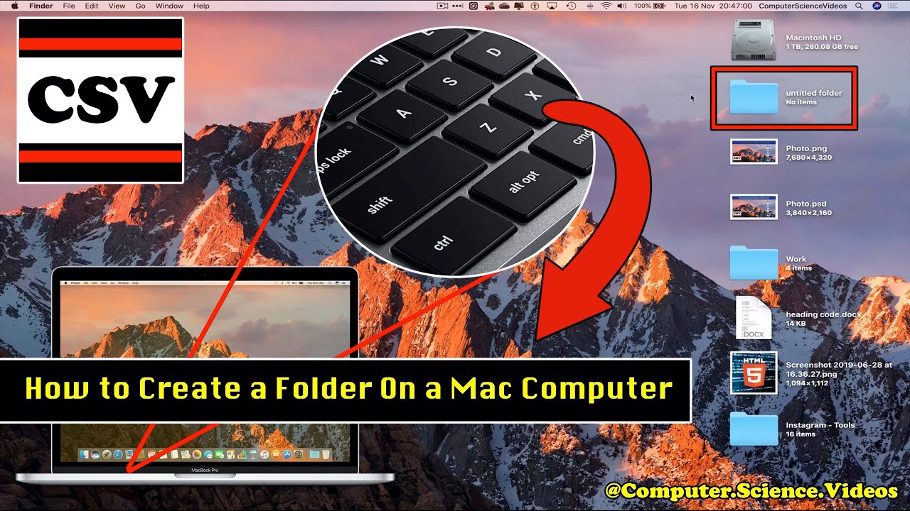 How to CREATE a Folder On a Mac Computer Using a Keyboard Shortcut ...