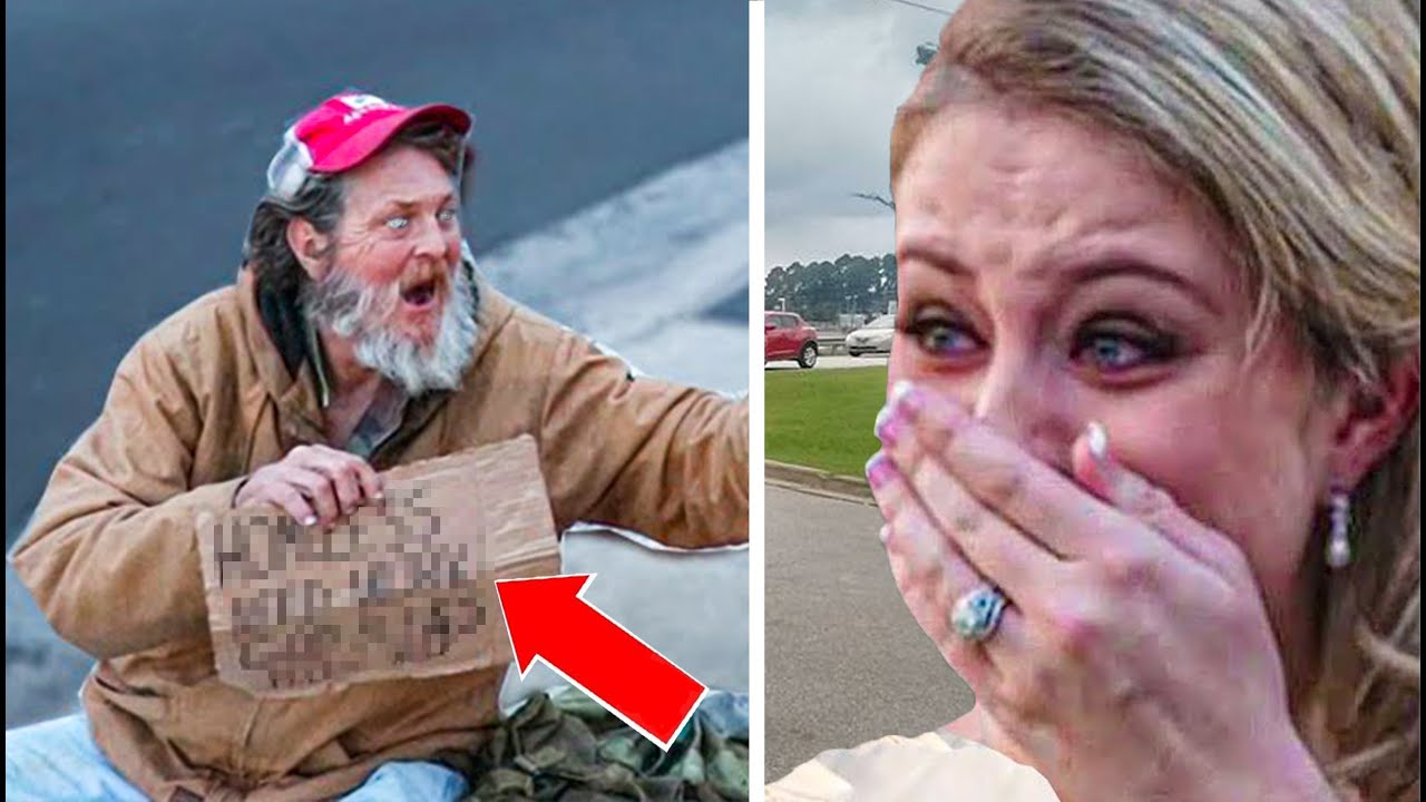 People Ignored This Blind And Homeless Man’s Sign Until A girl Changed ...