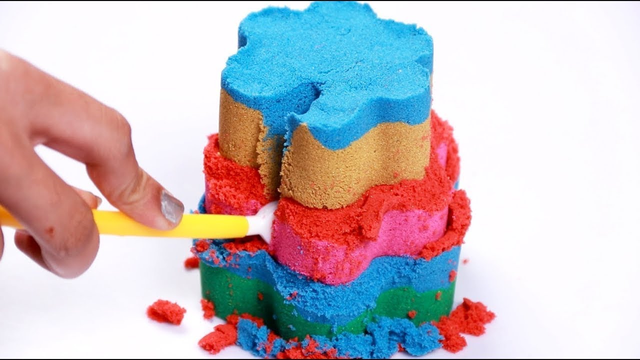 Learning Colors With Kinetic Sand Cake + More Videos For Kids - YouTube
