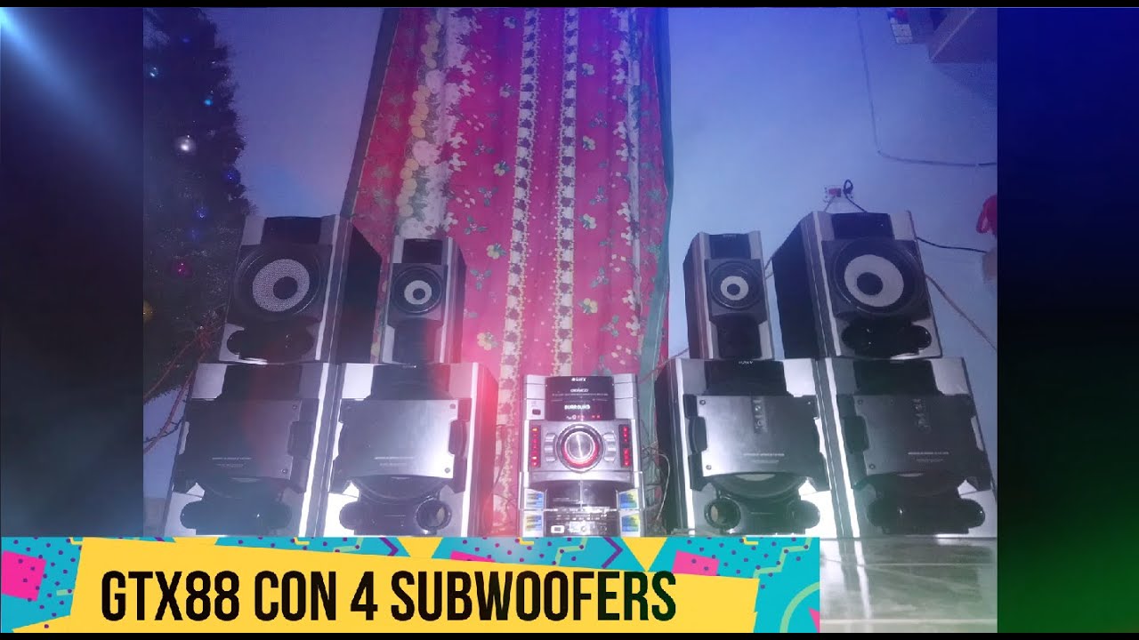 Sony MHC GTX88 CON 4 SUBWOOFERS - YouTube