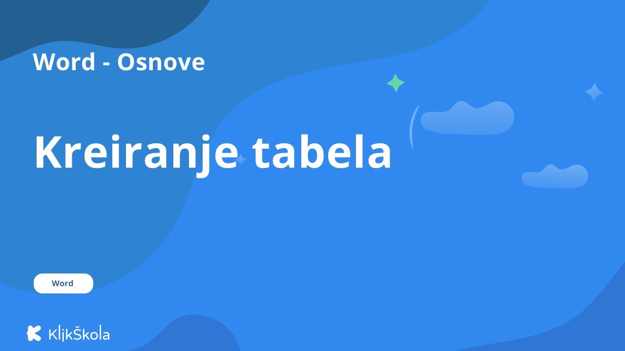 9. Kreiranje tabela u Word-u - YouTube