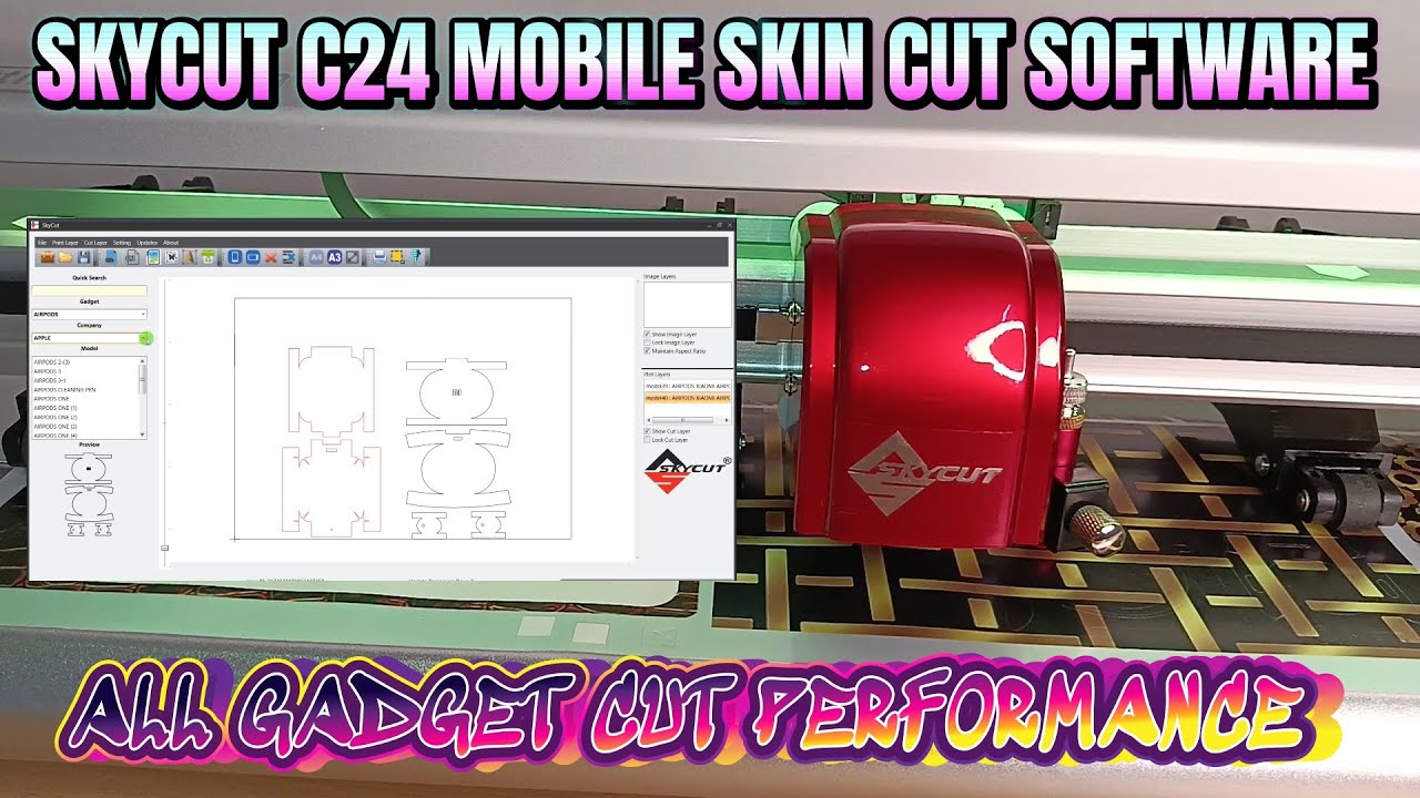 💻📸📹📲😍🤗Skycut C24 Machine with Gadgets Skin Cutting Software 🥳 - YouTube