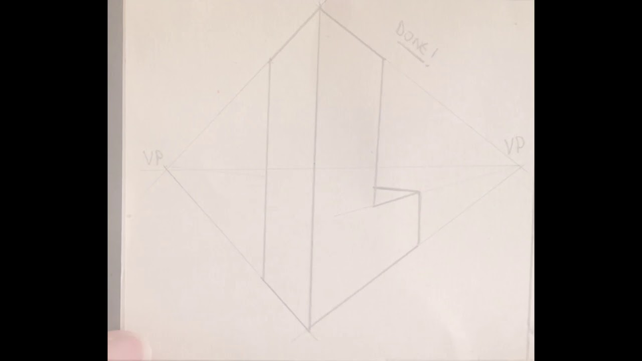 Two point perspective letter ’L’ - YouTube