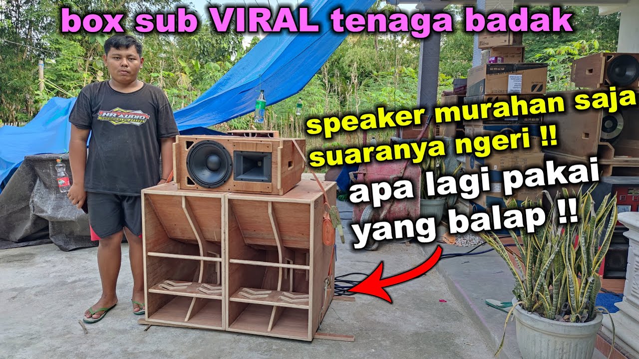 BOX subwoofer VIRAL cocok buat battle galak !! HR audio riset BOX F1 ...