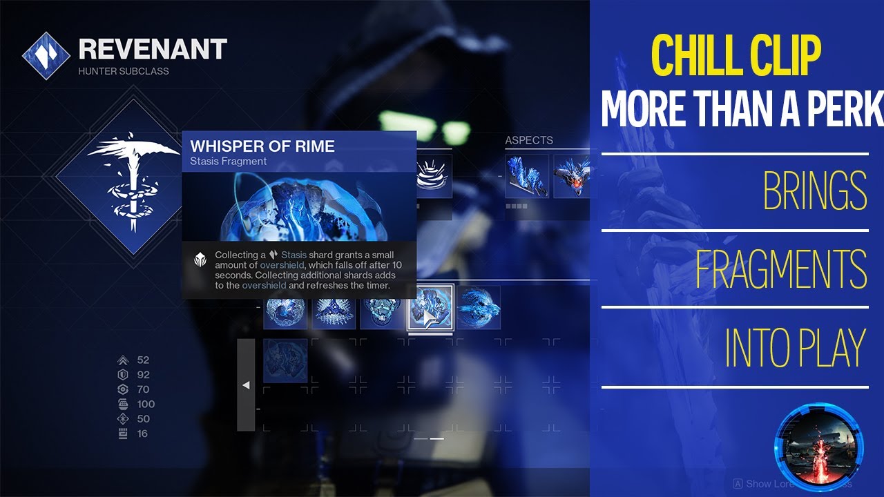 Chill clip is an excellent perk! Bind your stasis builds. Stasis builds ...