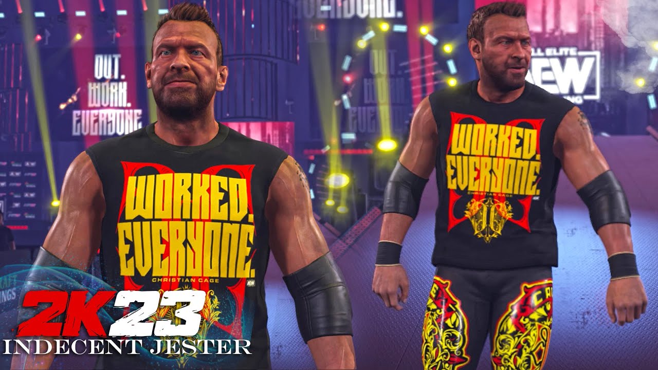 WWE 2K23 Christian Cage w/ AEW Theme & Graphics Pack and Modded AEW All ...