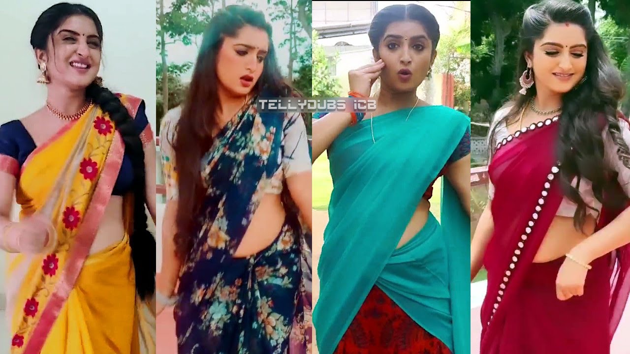 Thirumagal tamil tv serial actress Harika sadu saree dance dubs coll 2 ...
