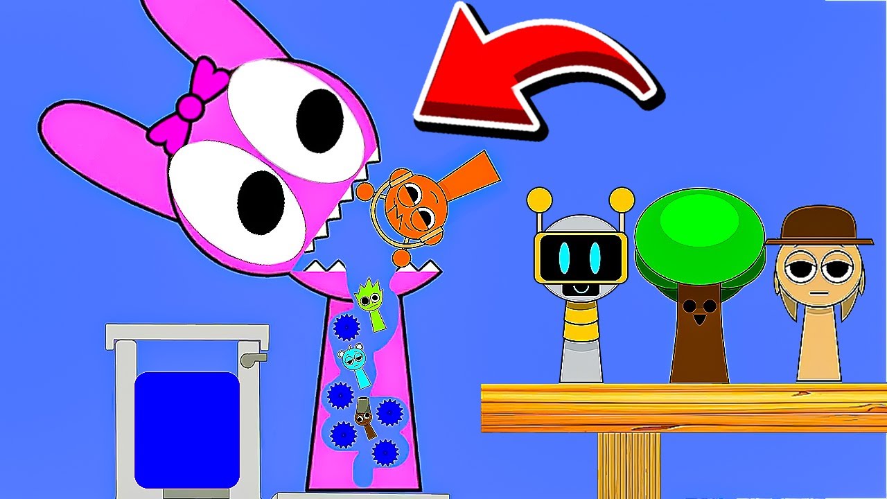 Pinki Eats Incredibox Sprunki in Algodoo - YouTube