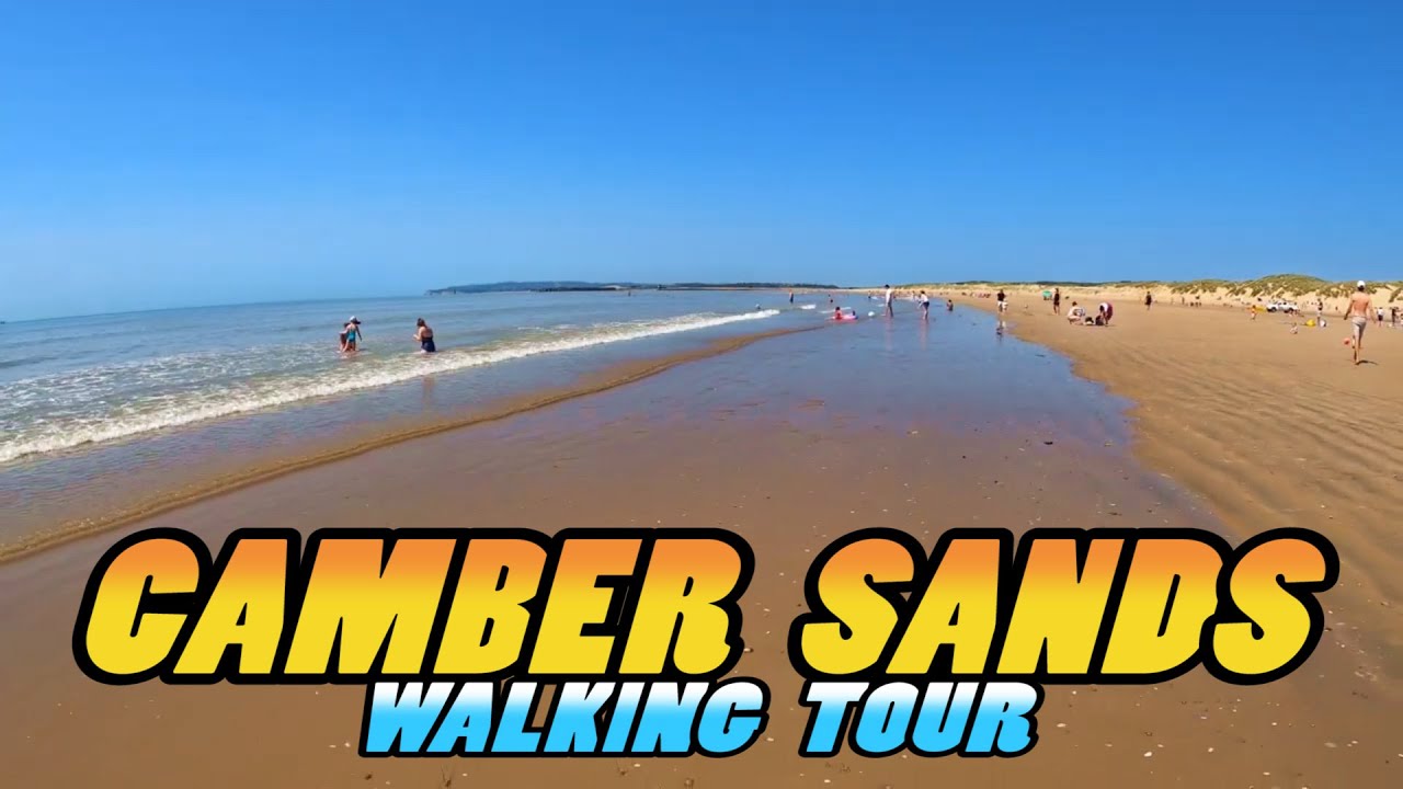 CAMBER SANDS Beach Walking Tour - East Sussex - England (4k) - YouTube