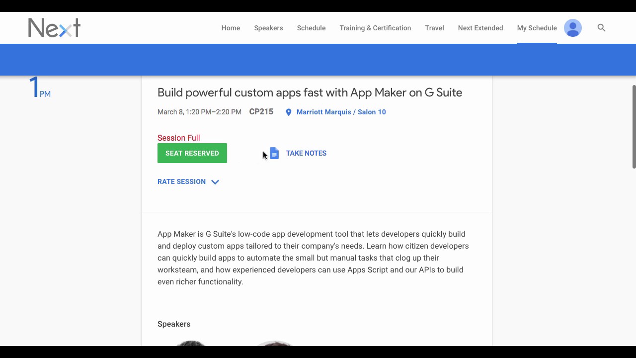 Google Next Schedule Session Notes - YouTube