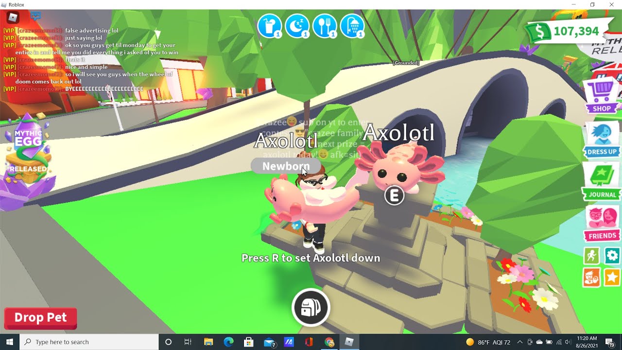 Rblx Adopt Me How to win an AXOLOTL! - YouTube