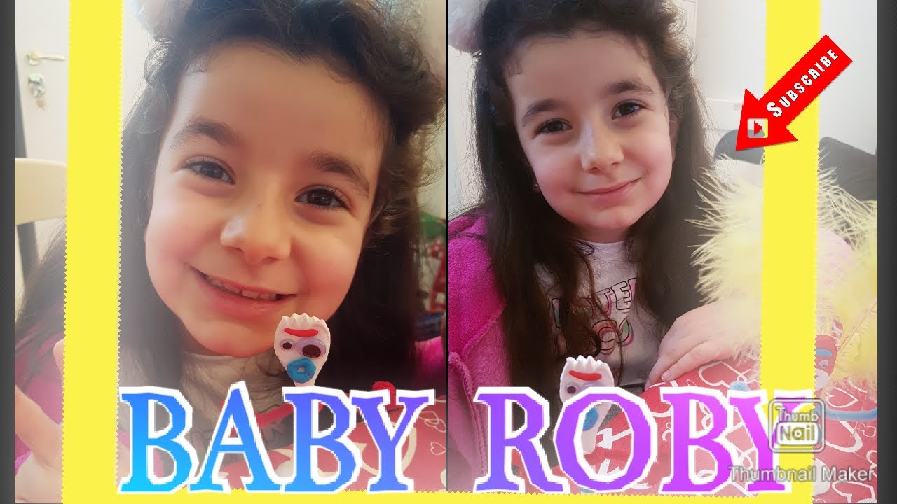 Baby Roby alle prese con Forky #toystory #disney #lehulihoops - YouTube