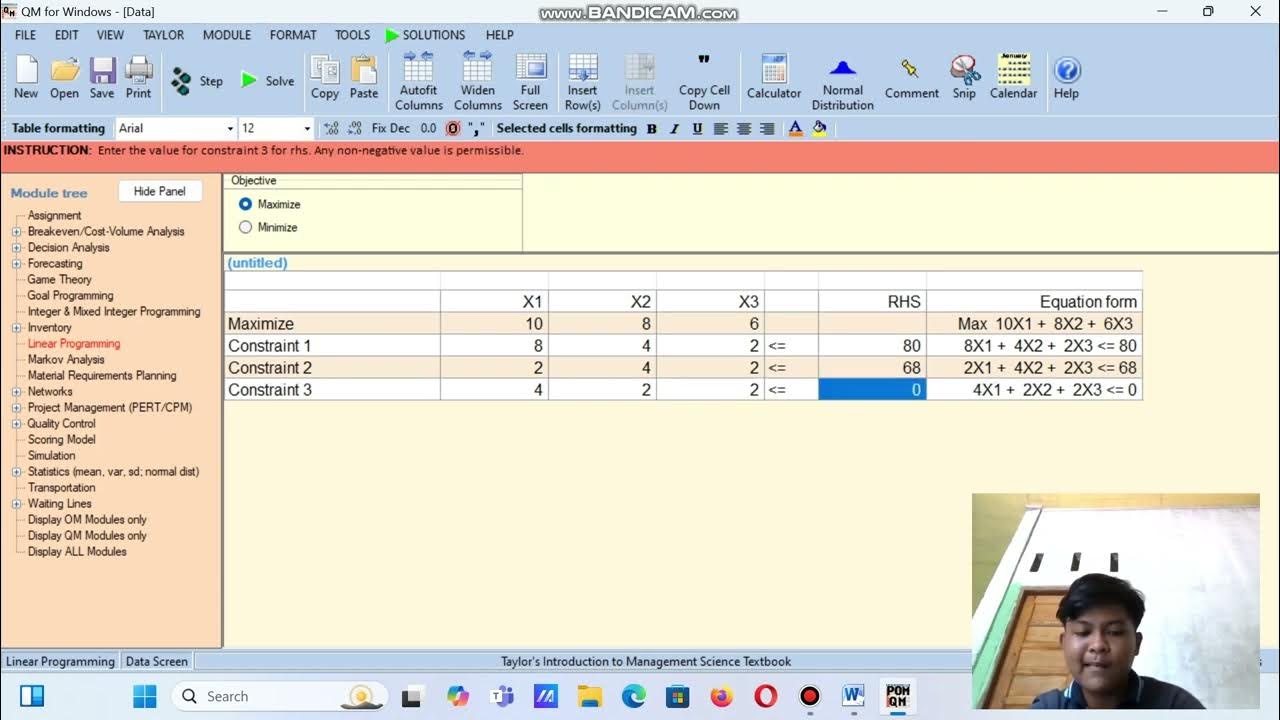 TUTORIAL PENGGUNAAN APK POM QM UNTUK MEMBUAT PROJECT PROGRAM LINEAR ...