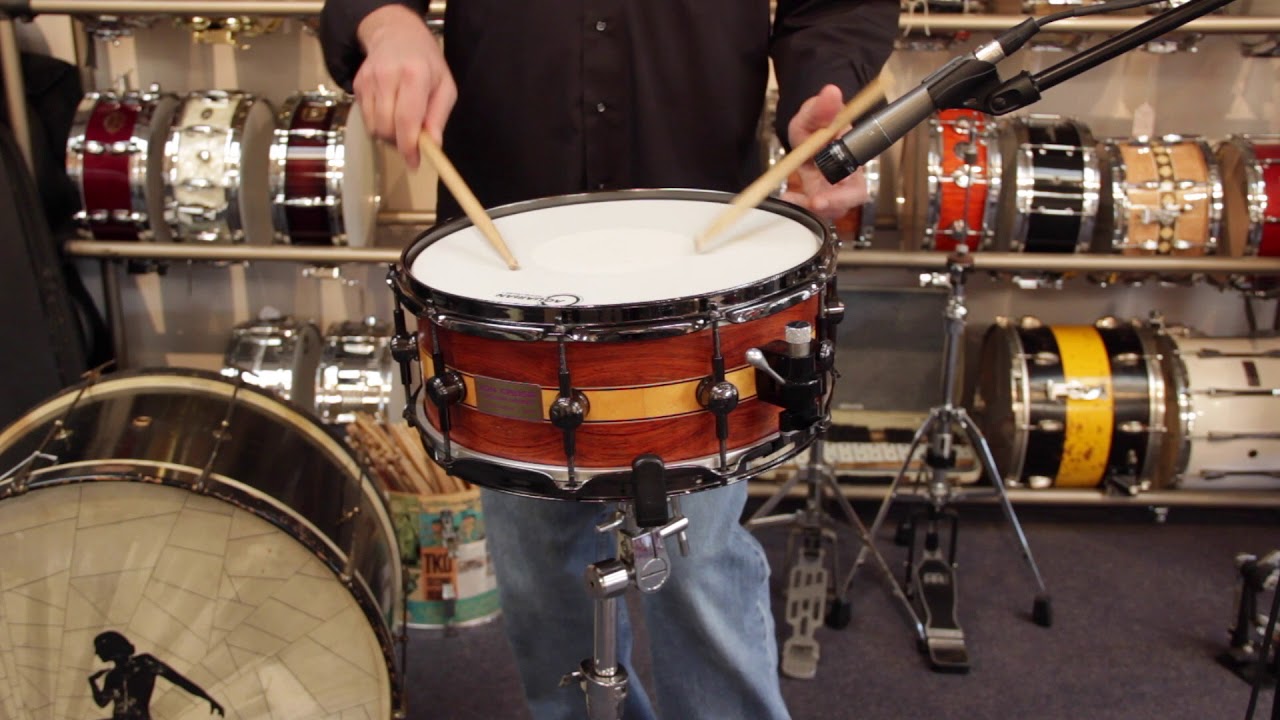 Jon Cross Custom Drums Bubinga and Birdseye Maple Segment Snare Drum 5 ...