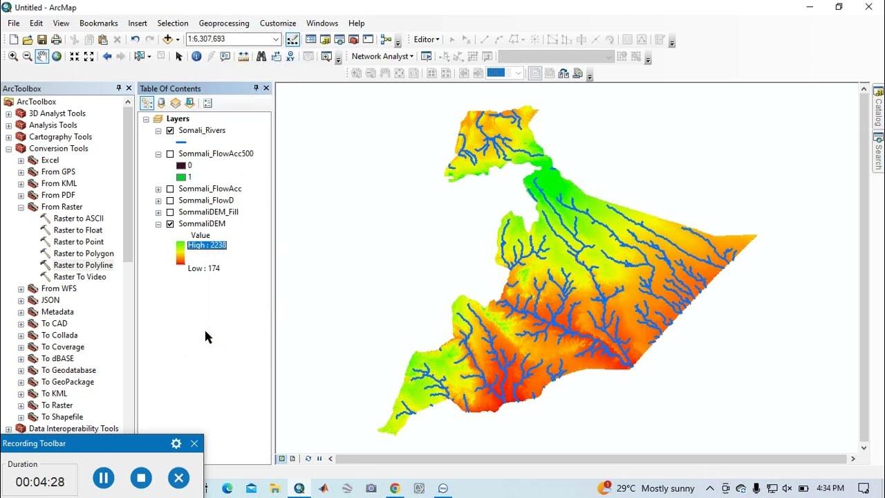Mastering Hydrology: Extracting Rivers from DEM Data using ArcMap 10.8 ...