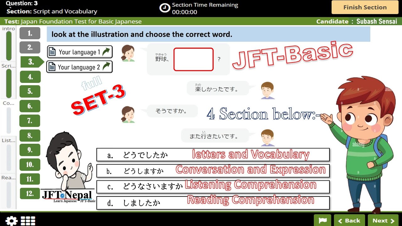 JFT Model Question Set-3 || letter and Vocabulary || Expression ...