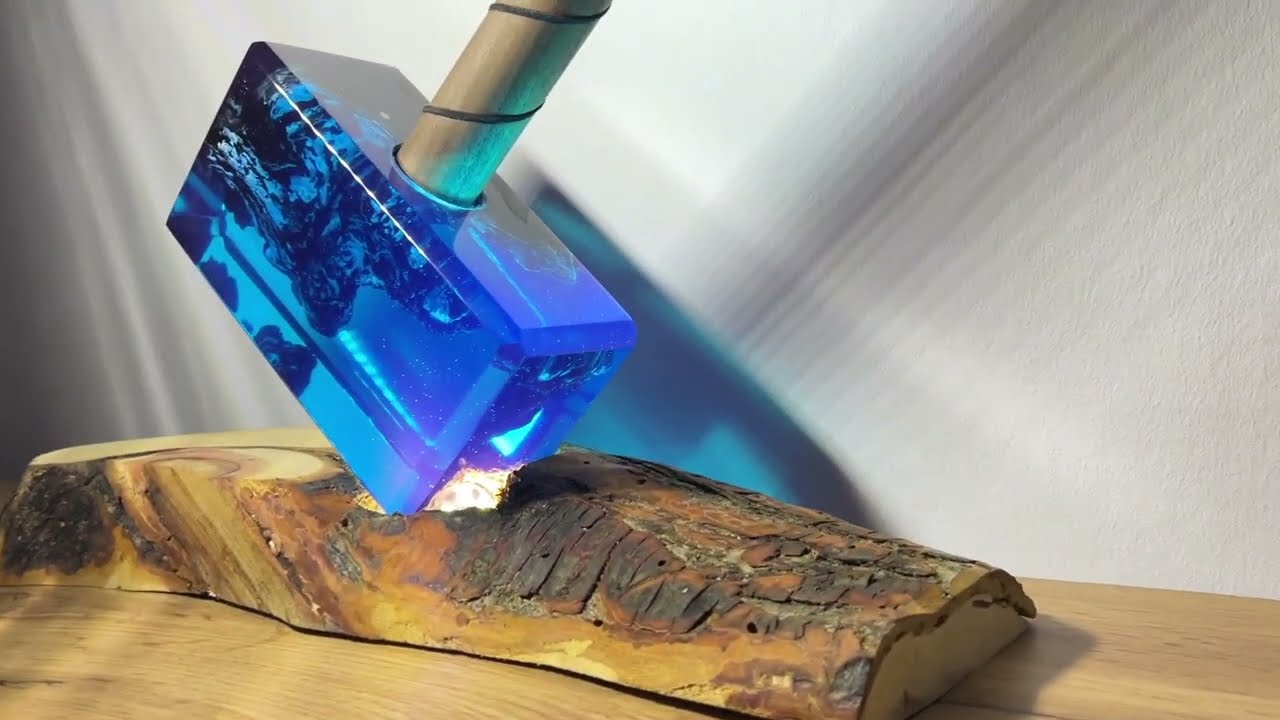 Thor's Hammer | Epoxy Resin Lamp | Resin Art - YouTube