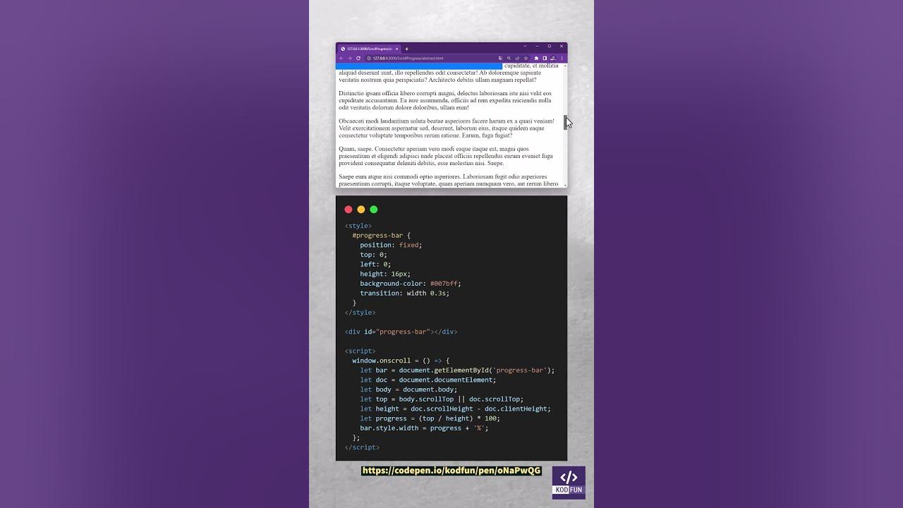 Scroll Indicator using HTML, CSS and JavaScript - YouTube