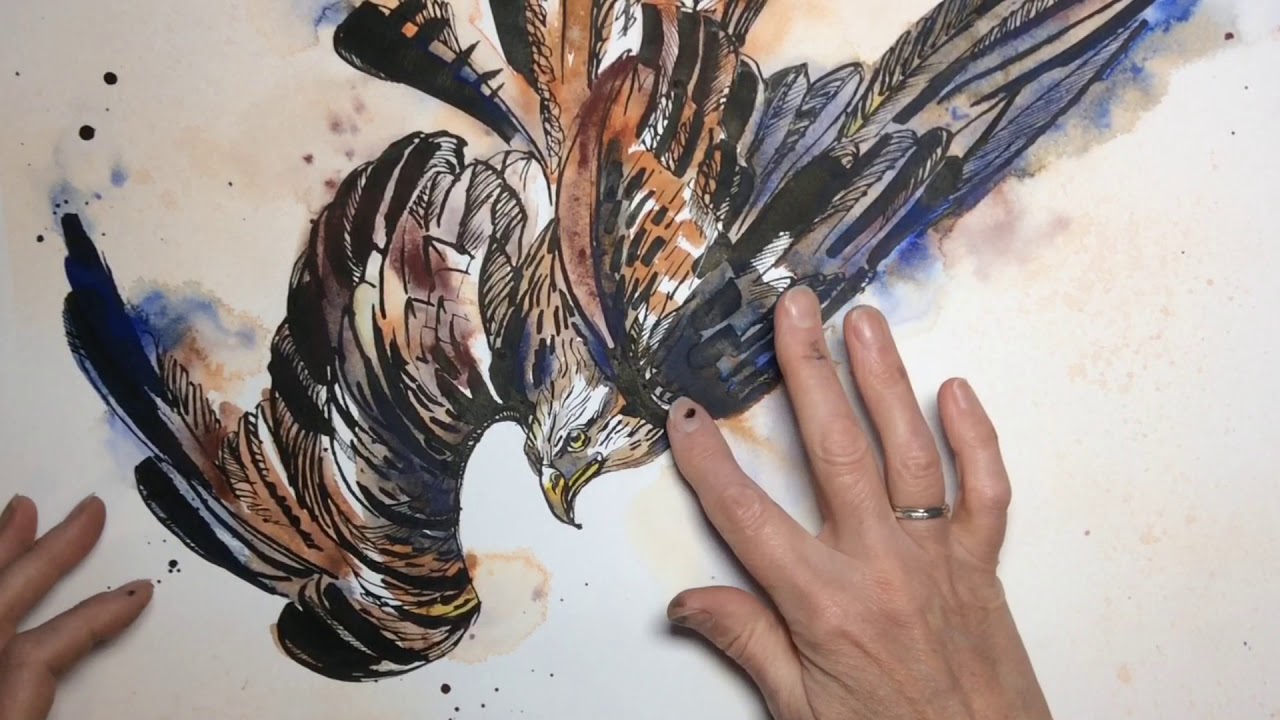 Pen and wash using a cola pen - new course available - YouTube